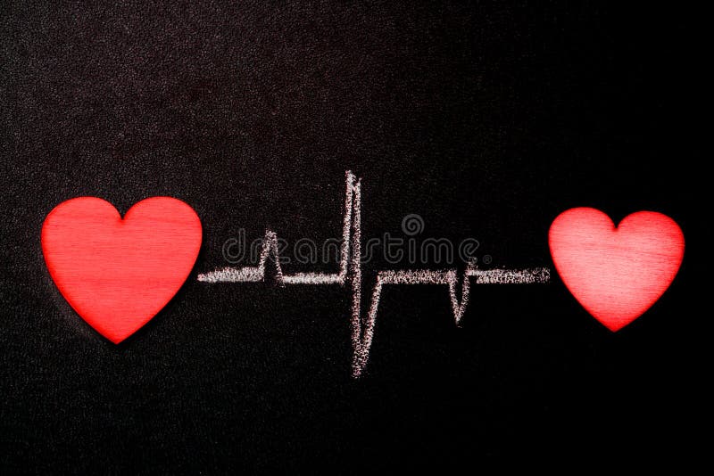 Hearts are Connected by a Single Rhythm. Two Hearts on a Blackboard ...