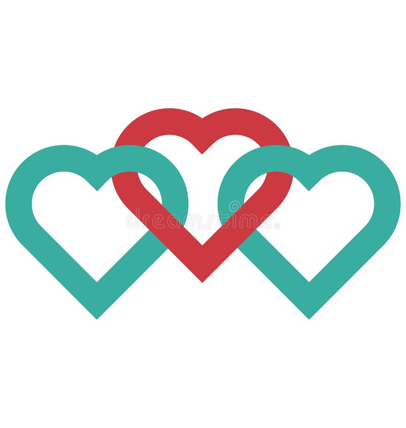 Connected Hearts (clipping Path Included) Stock Illustration ...