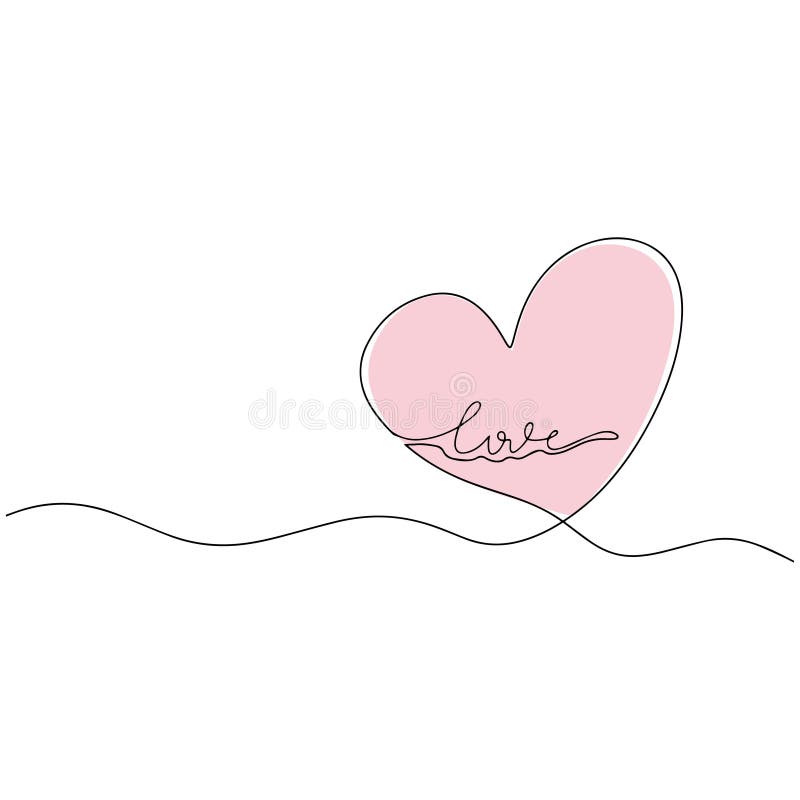 Hearts Continuous Line Drawing. Trendy Minimalist Illustration. One ...
