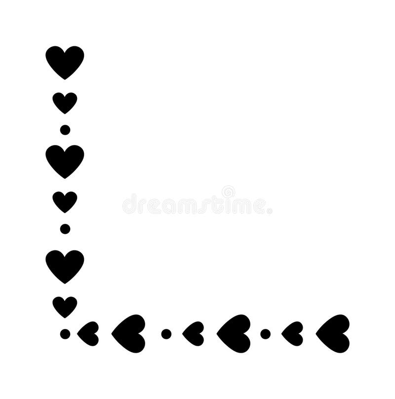 Hearts Corner Frame stock vector. Illustration of corner - 276069818