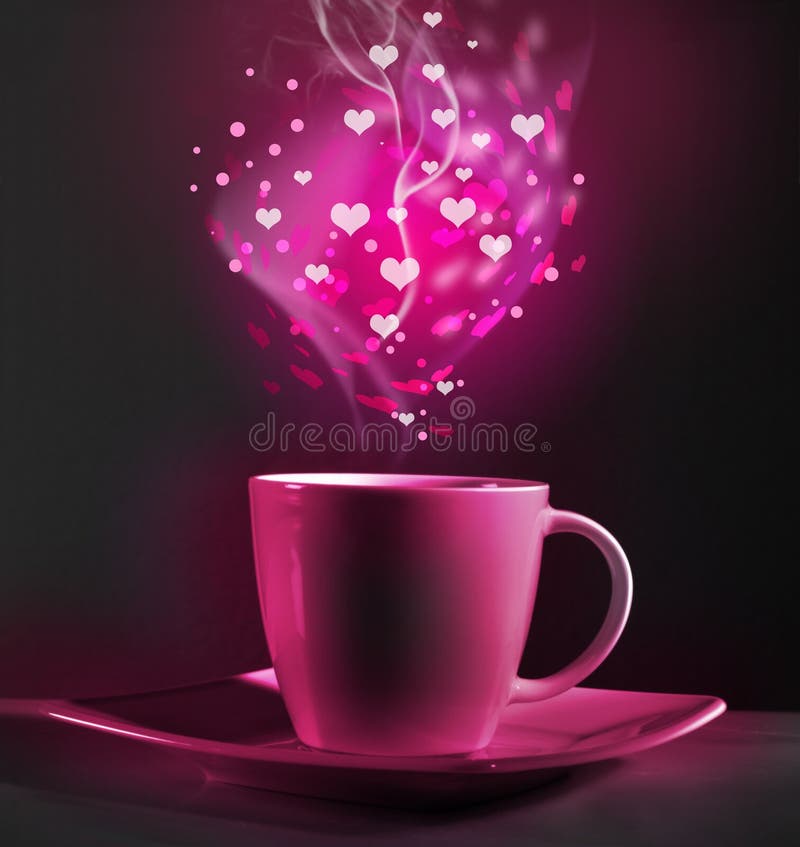Creative Concept Photo of a Cup of Coffee and Hearts Made of Co Stock ...
