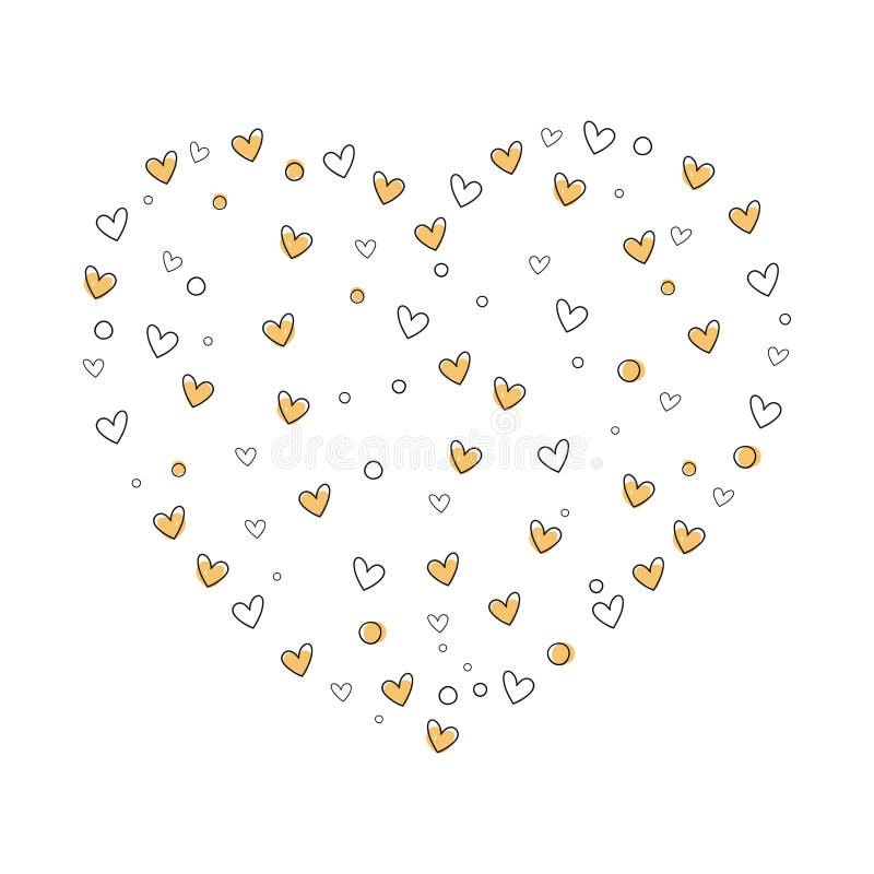 Hearts doodle. Love stock vector. Illustration of vector - 227180856