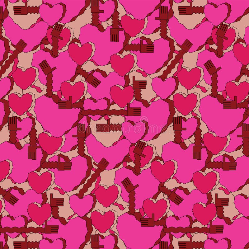 Hearts embrace pattern stock vector. Illustration of relationship ...