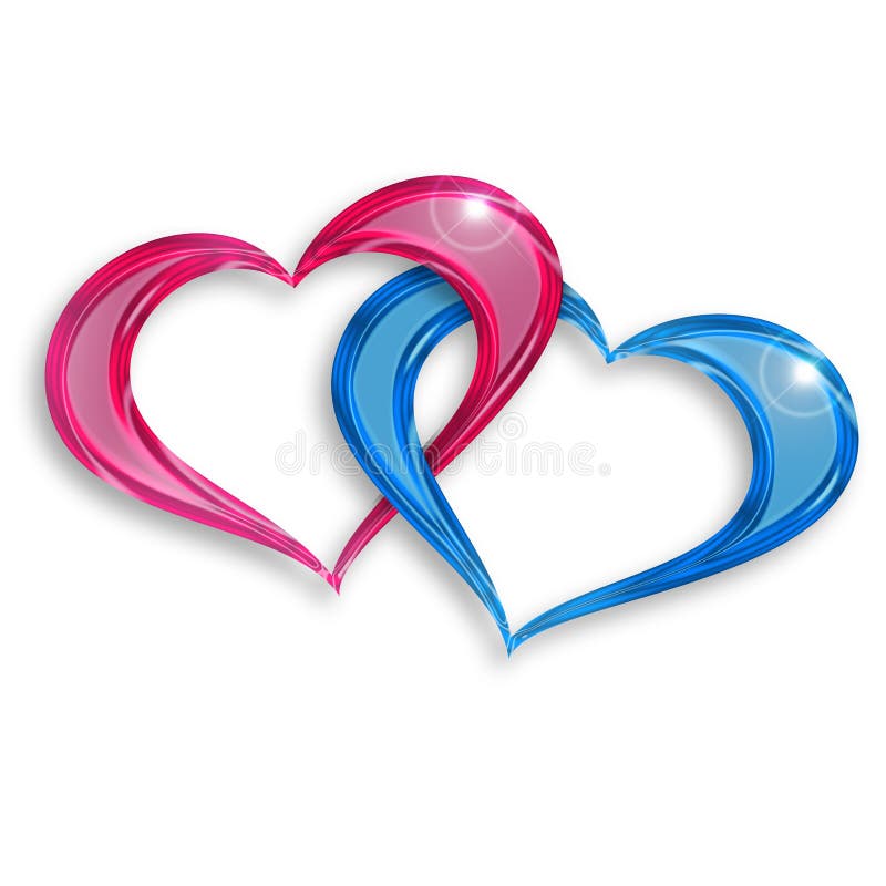 Two Blue Hearts Clip Art