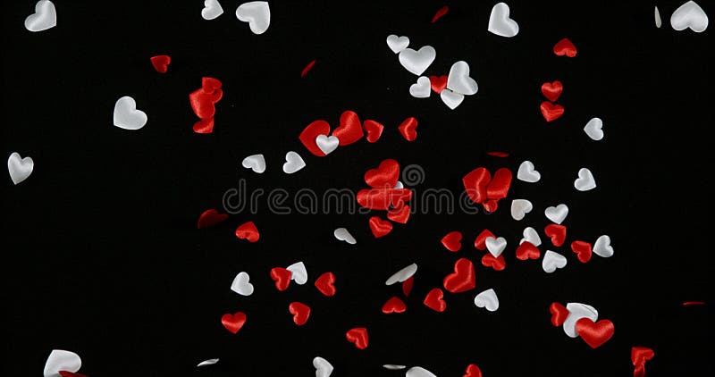 Hearts Falling Against Black Background for Saint Valentine S Day Stock ...