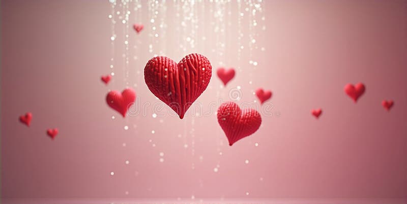 Hearts Float through the Air, Dancing Joyfully on the Breeze, Spreading ...