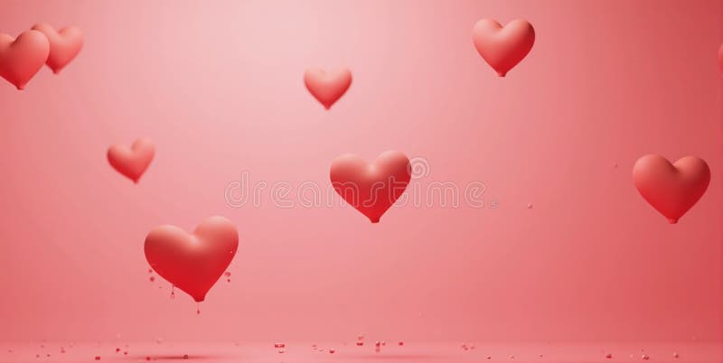 Hearts Float through the Air, Dancing Joyfully on the Breeze, Spreading ...