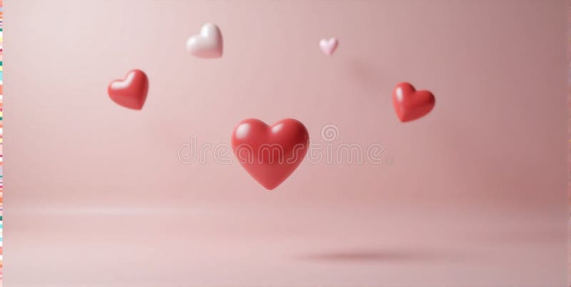 Hearts Float through the Air, Dancing Joyfully on the Breeze, Spreading ...