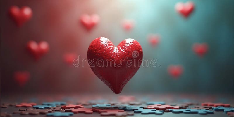 Hearts Float through the Air, Dancing Joyfully on the Breeze, Spreading ...