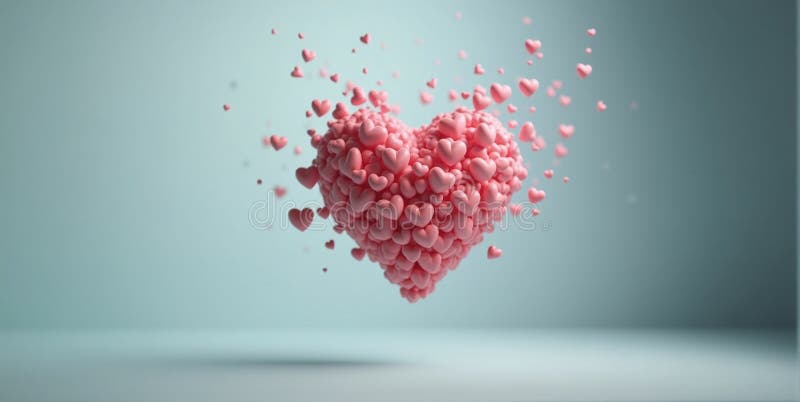 Hearts Float through the Air, Dancing Joyfully on the Breeze, Spreading ...