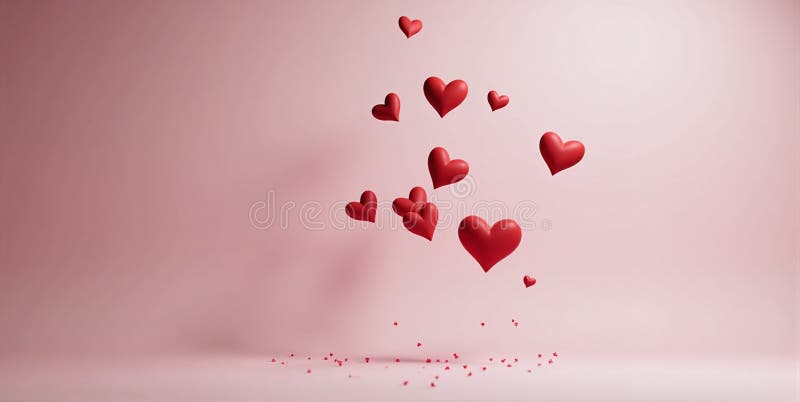 Hearts Float through the Air, Dancing Joyfully on the Breeze, Spreading ...