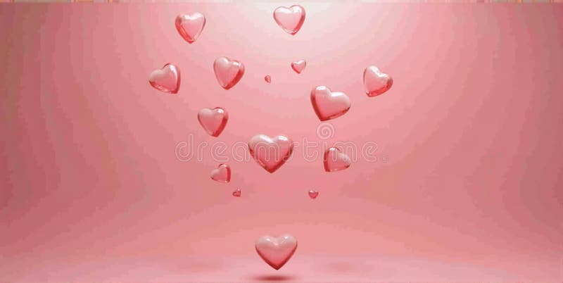 Hearts Float through the Air, Dancing Joyfully on the Breeze, Spreading ...