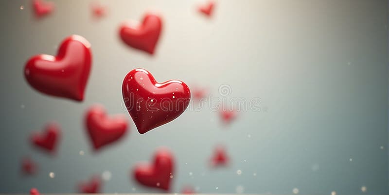 Hearts Float through the Air, Dancing Joyfully on the Breeze, Spreading ...