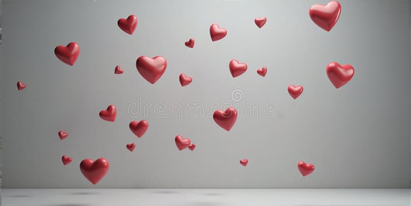 Hearts Float through the Air, Dancing Joyfully on the Breeze, Spreading ...