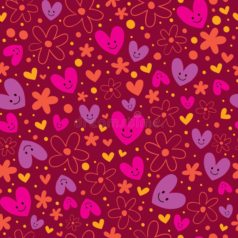 Fun flowers pattern stock vector. Illustration of colorful - 27379529