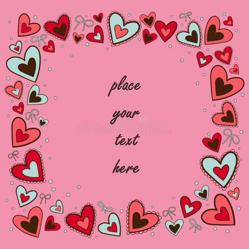 Hearts Frame. Greeting Card Concept Stock Vector - Illustration of ...