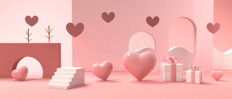 Hearts with Geometric Shapes - Appreciation and Love Theme Stock ...