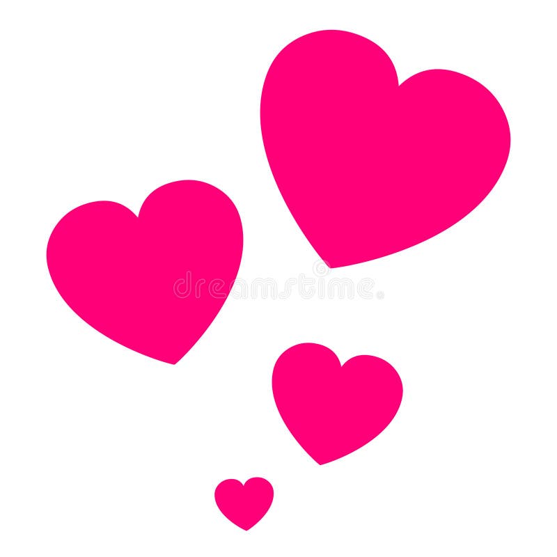 Hearts Group, Pink Cute Hearts, Love Sign Stock Vector - Illustration ...