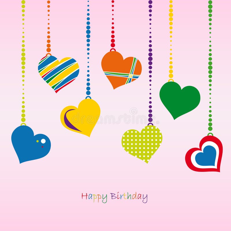Hearts - Happy Birthday - Vector Stock Vector - Illustration of happy ...