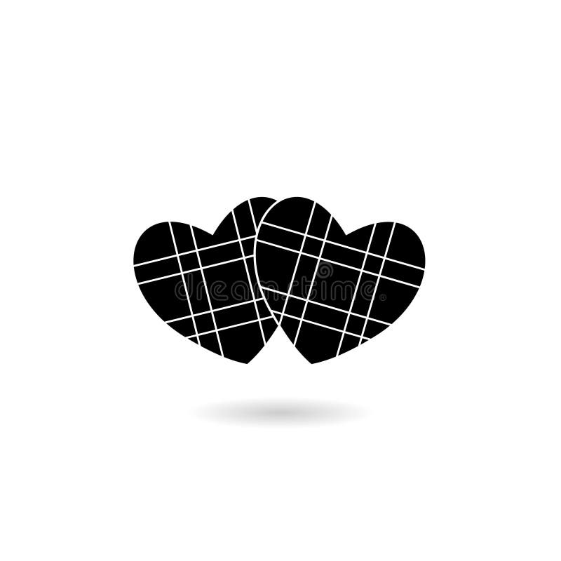 Hearts Icon Logo with Shadow Stock Vector - Illustration of human, care ...