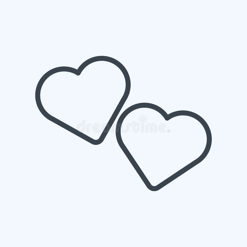 Hearts Icon in Trendy Line Style Isolated on Soft Blue Background Stock ...