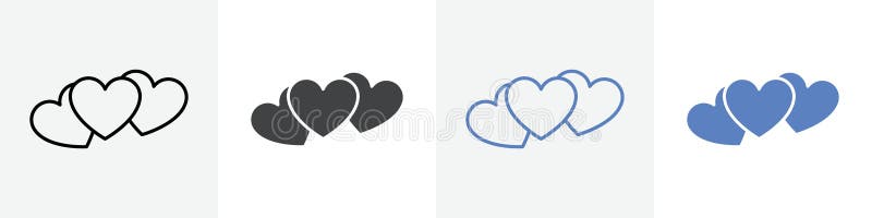 3 Hearts Icon Vector Set Use for Web Ui or App Stock Vector ...