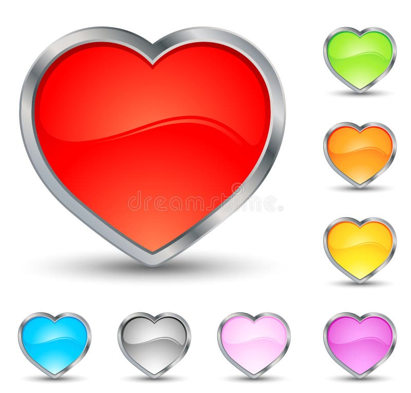 Hearts icons stock vector. Illustration of lovers, color - 7829222
