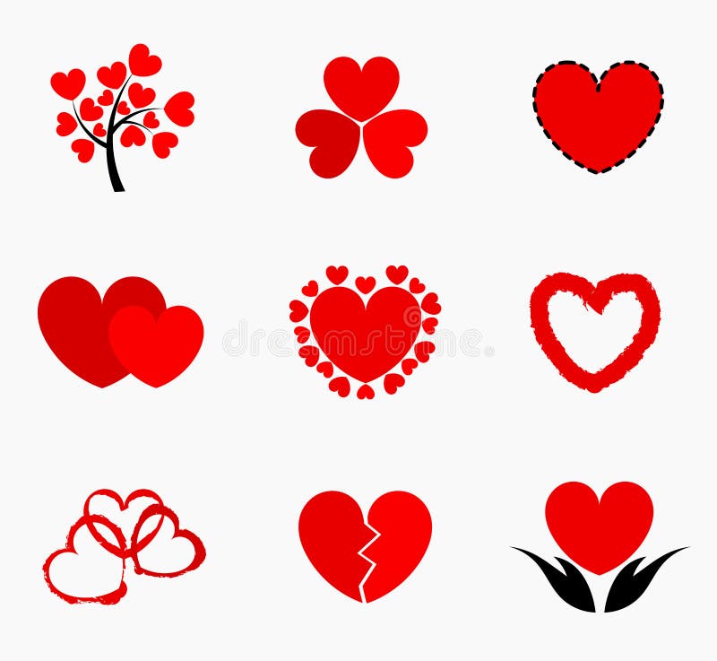 Red heart health icons stock vector. Illustration of active - 14107174