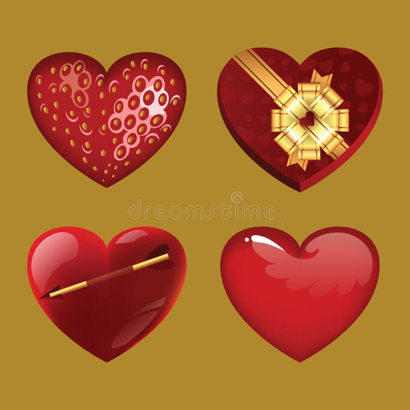 Hearts, icons set stock vector. Illustration of icons - 23059021
