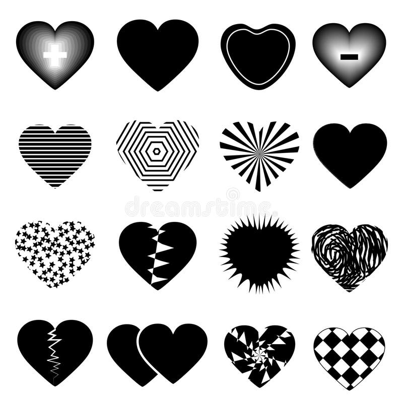 Hearts icons set stock illustration. Illustration of happy - 45146356