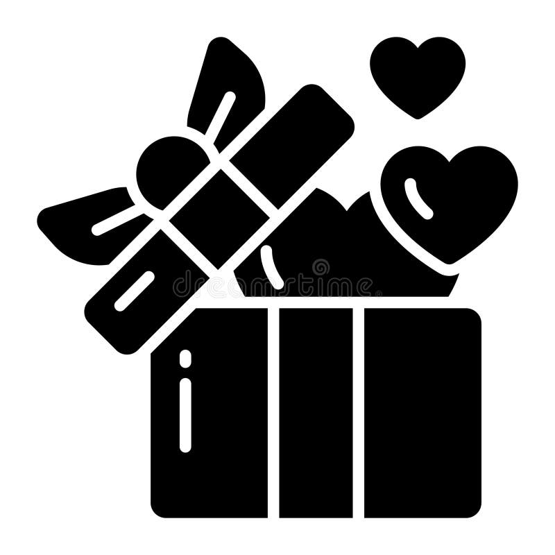 Hearts Inside the Gift Box Symbolizing of Surprise Gift Vector Design ...