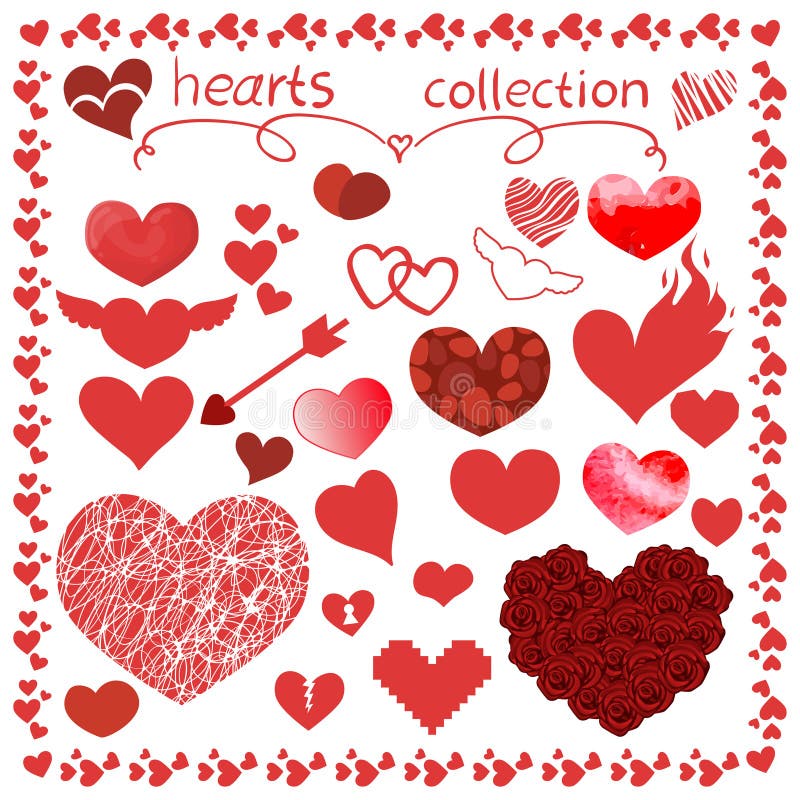Hearts Items Vector Design Set for Everything Stock Illustration ...