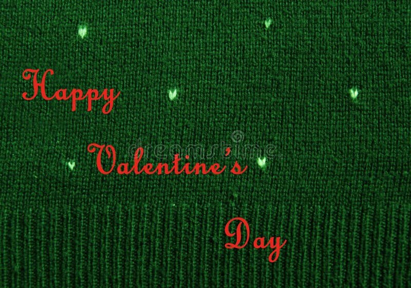 Hearts on Knitted Wool Background, Greeting Card Stock Image - Image of ...