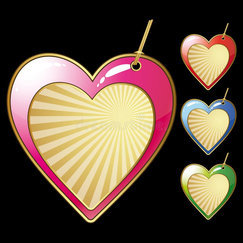 Heart labels. stock vector. Illustration of clean, color - 19515916