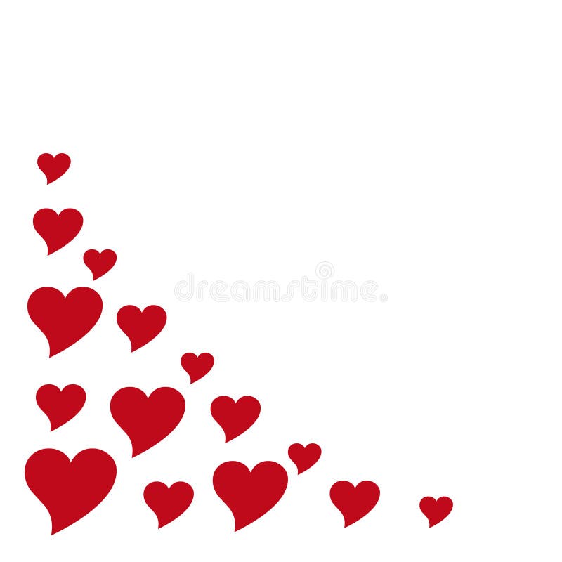 Hearts - Left Corner Frame Design Stock Illustration - Illustration of ...