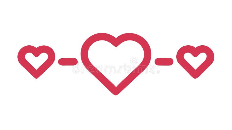 Hearts on a Line, Represents Connection or Relationship Status, Vector ...