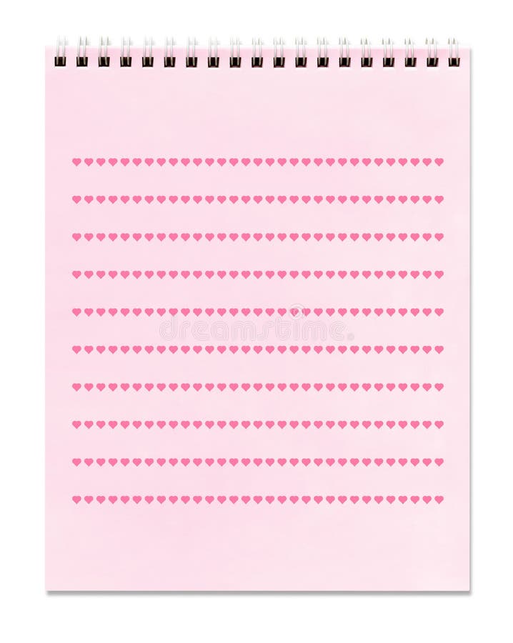 Hearts Lined Pink Spiral Notebook Stock Photos - Free & Royalty-Free ...