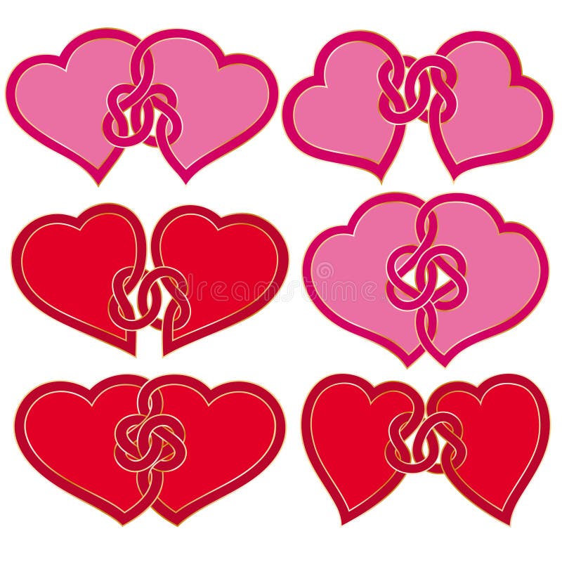 Hearts Love Knots Set Stock Illustrations – 17 Hearts Love Knots Set ...