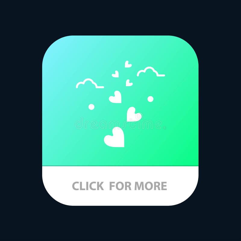 Hearts, Love, Loving, Wedding Mobile App Button. Android and IOS Glyph ...