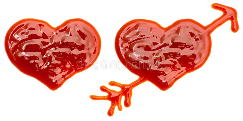 The Heart is Made of Ketchup Stock Image - Image of messy, barbecue ...