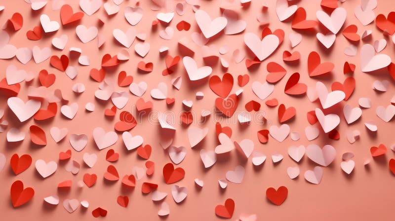 Hearts Paper Background, Image Ai Generated Stock Illustration ...