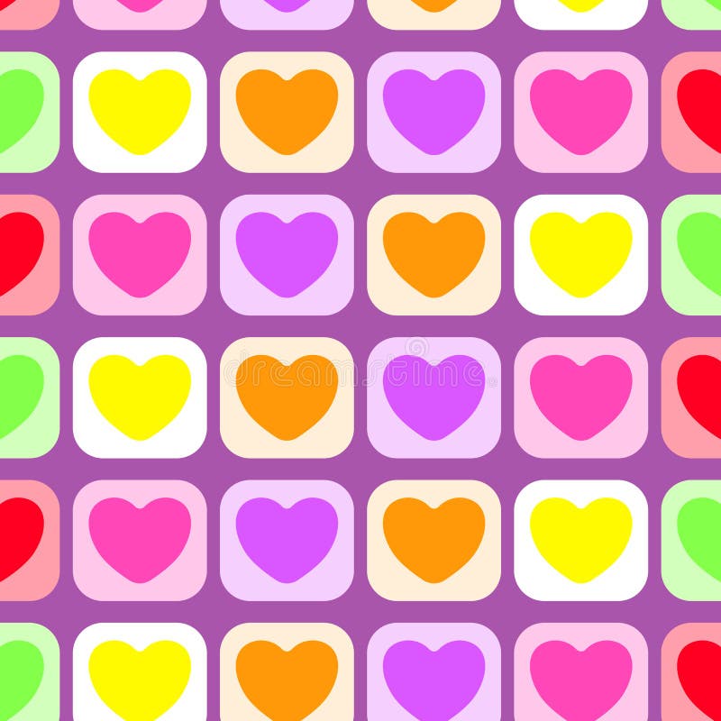 Hearts Pattern Icon Colorful. Stock Illustration - Illustration of ...