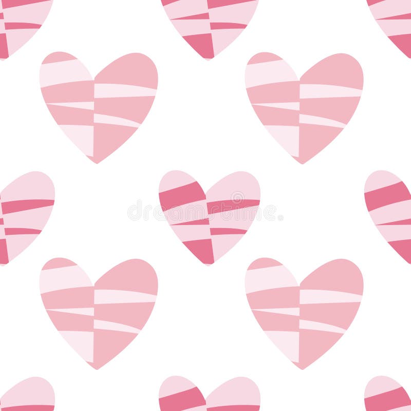Funky Pastel Pink Hearts Seamless Background Stock Vector ...