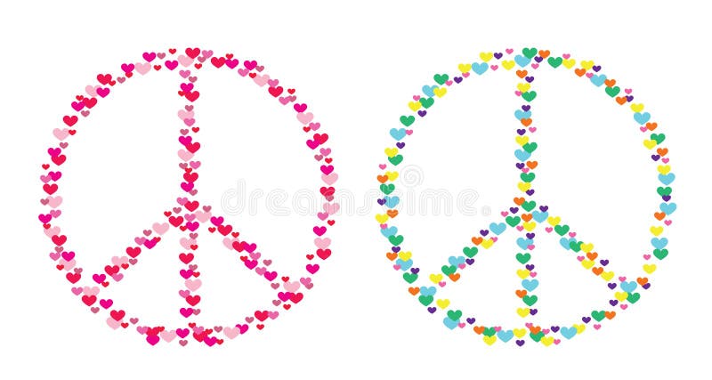 Hearts Peace Sign stock illustration. Illustration of isolate - 20327581