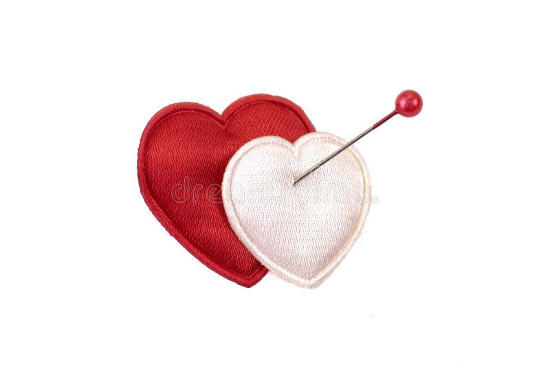 Hearts and pin isolated stock photo. Image of romantic - 21895958