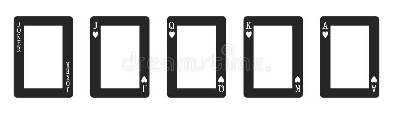 Hearts Playing Cards Frames Vector Silhouette Stock Vector ...
