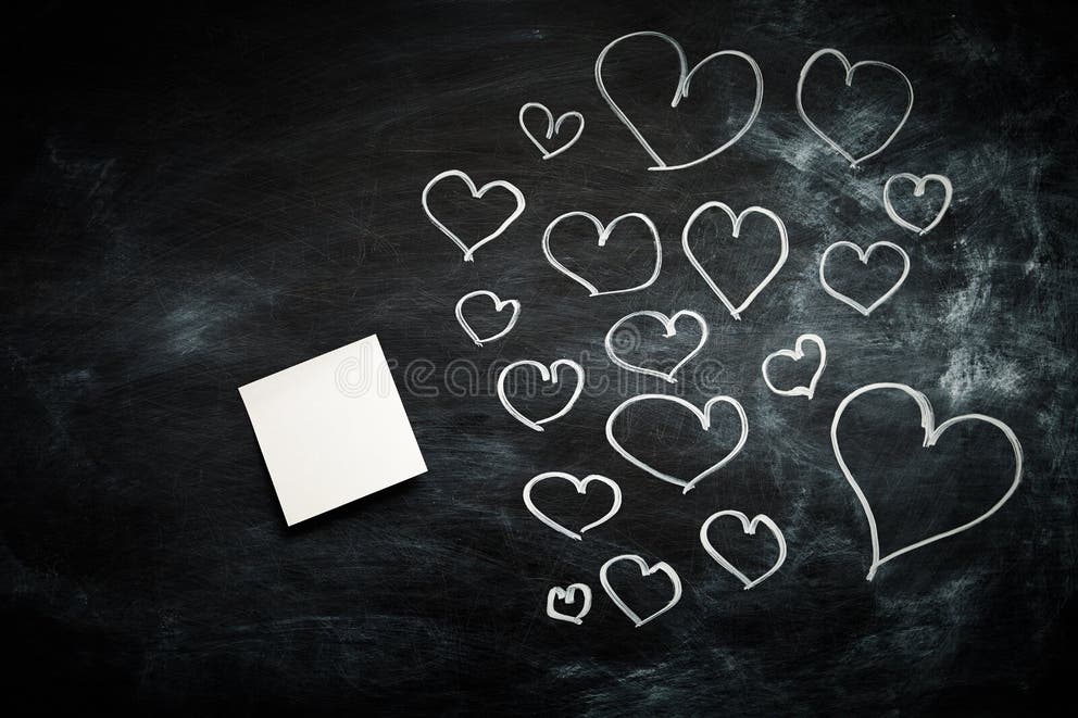 Hearts with post it stock illustration. Illustration of hand - 43804815