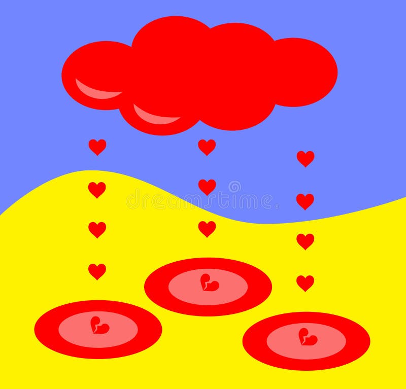 Hearts rain stock vector. Illustration of heart, romance - 35639524