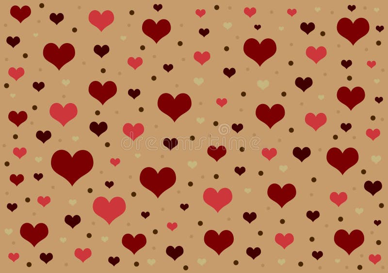 Hearts Random Pattern Background Wallpaper for Designs Stock ...