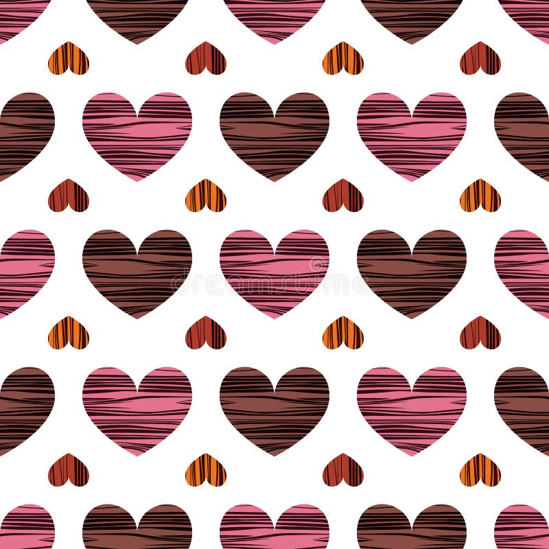 The Hearts are Repeated in the Wallpaper. Stock Vector - Illustration ...